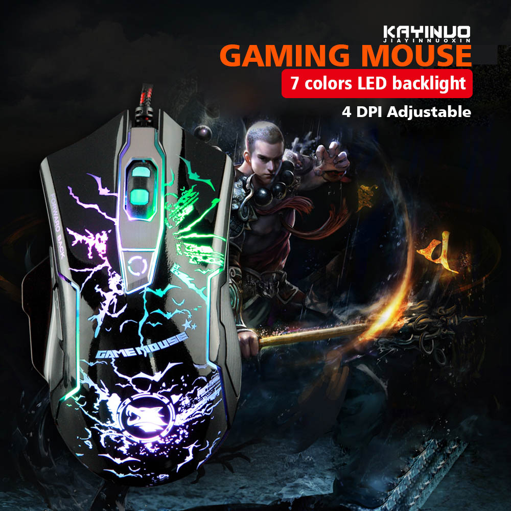 KAYINUO mechanical usb gaming mouse 3200DPI adjustable 6 buttons rgb ...