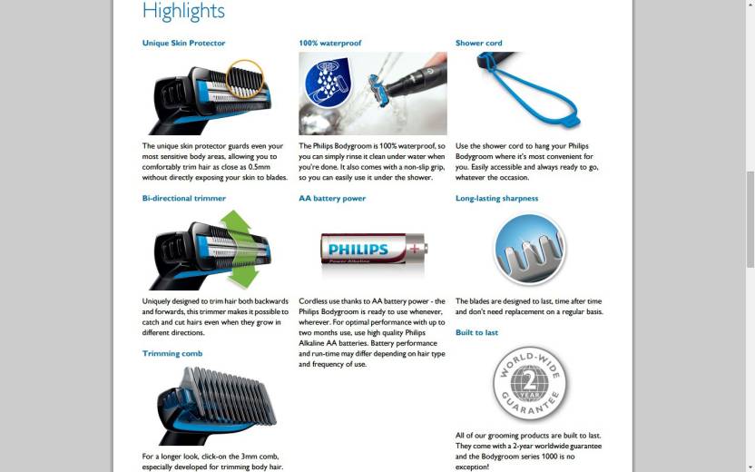 Philips BG1024/16 Trimmer For Men (Blue Black) - Season Bazaar