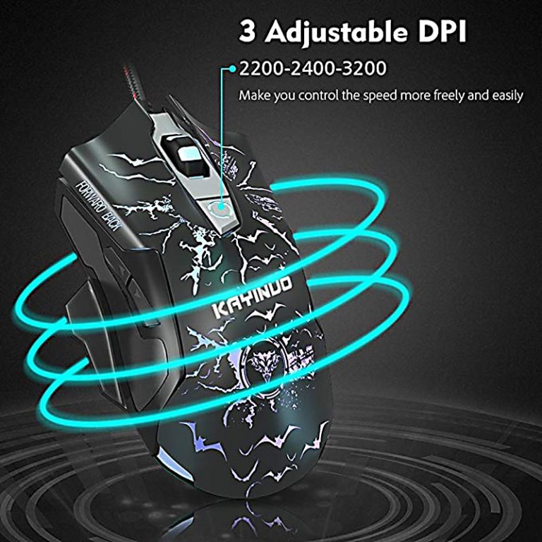 KAYINUO mechanical usb gaming mouse 3200DPI adjustable 6 buttons rgb ...