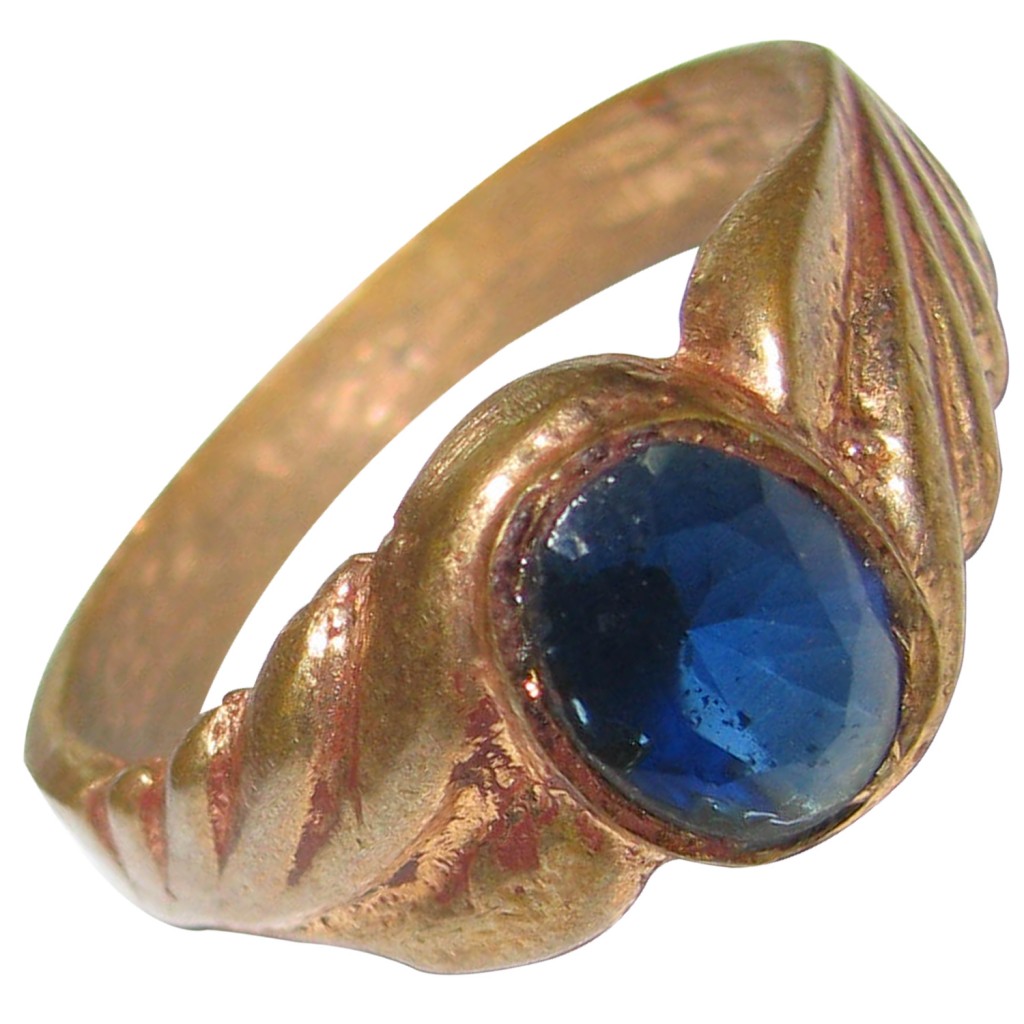 Aadhyathmik Aimpon Panchalogam Blue Makar / Makara Rashi (Rasi) Ring ...