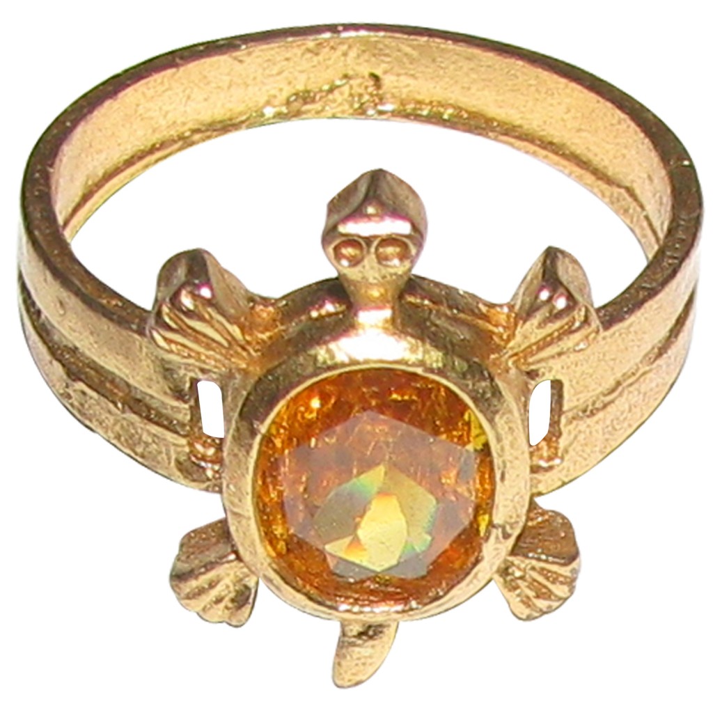 Kurma Vishnu Avatar Yellow Colour Therapy Ring Sani Dosh Nivaran Ring ...